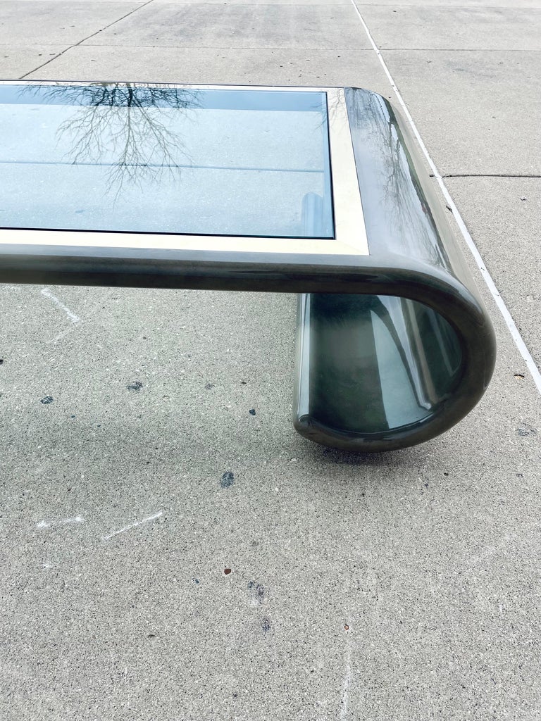 Ming Scrolled Gray ombre Cocktail Table by Ernest C. Masi For Sale at ...