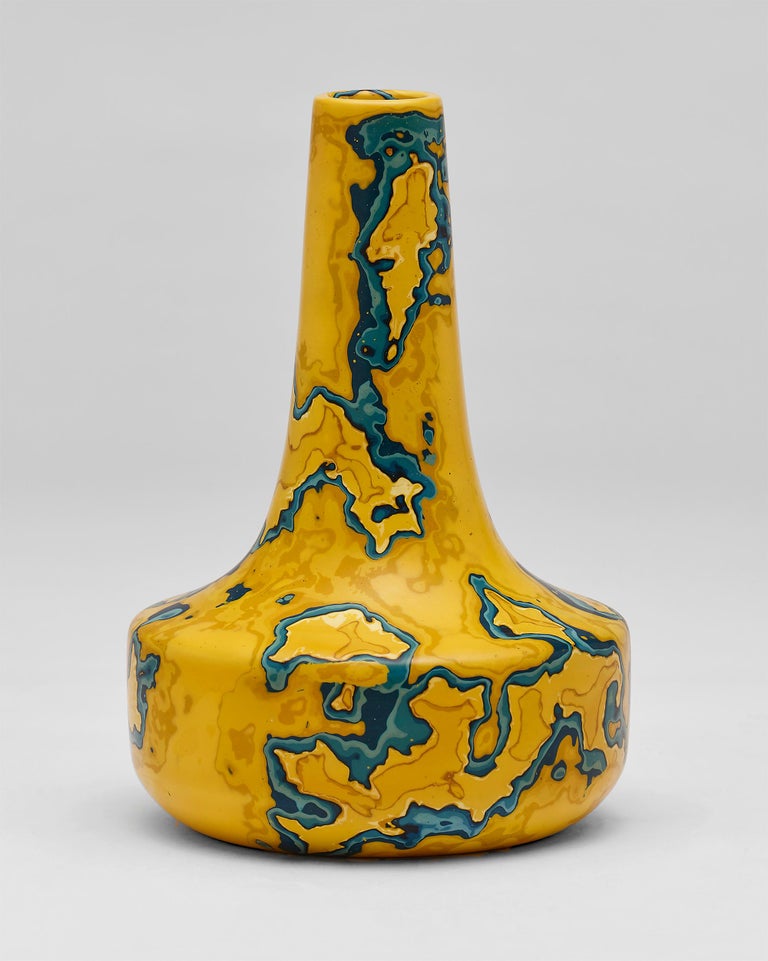 Ming Stone, set of four yellow and blue Jesmonite vessels /vases by Nic ...