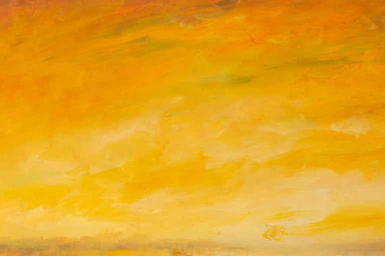 Mingjun Wang - Mingjun Wang Landscape Original Oil Painting "Fishing Boat - Sunset" For Sale at ...