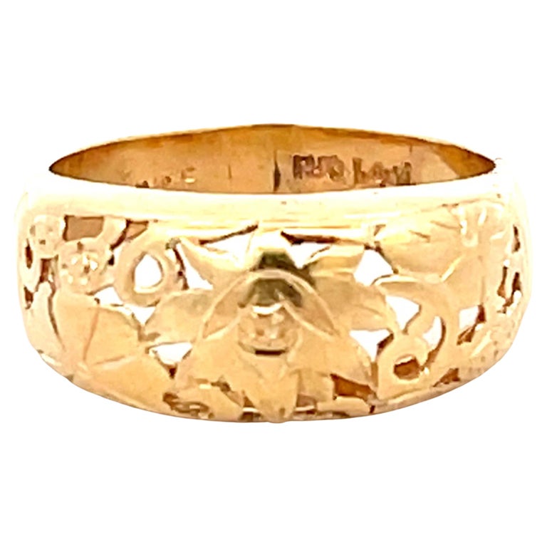 Mings Four Seasons Cutout Dome Band Ring in 14k For Sale at 1stDibs