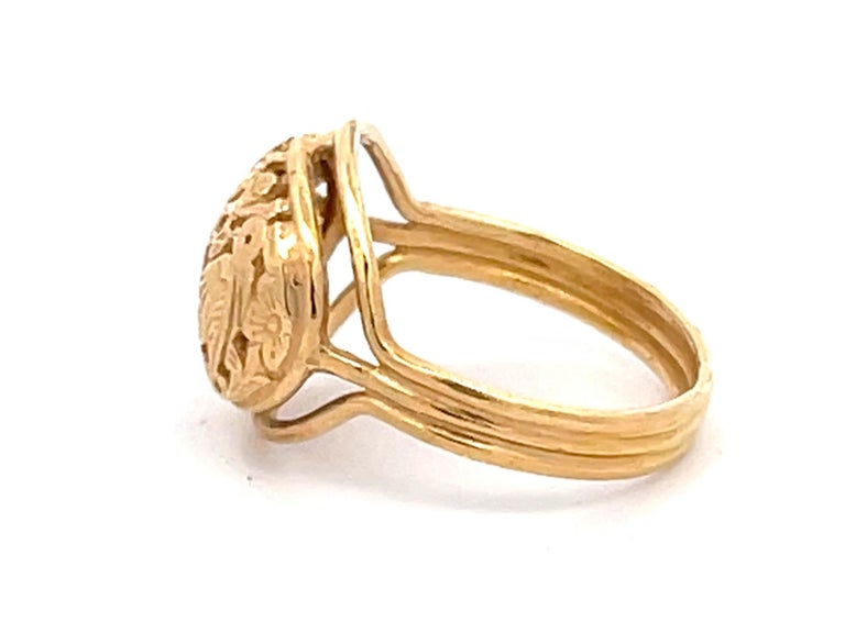 Mings Two Birds on a Plum Small Dome Ring in 14k Yellow Gold For Sale ...