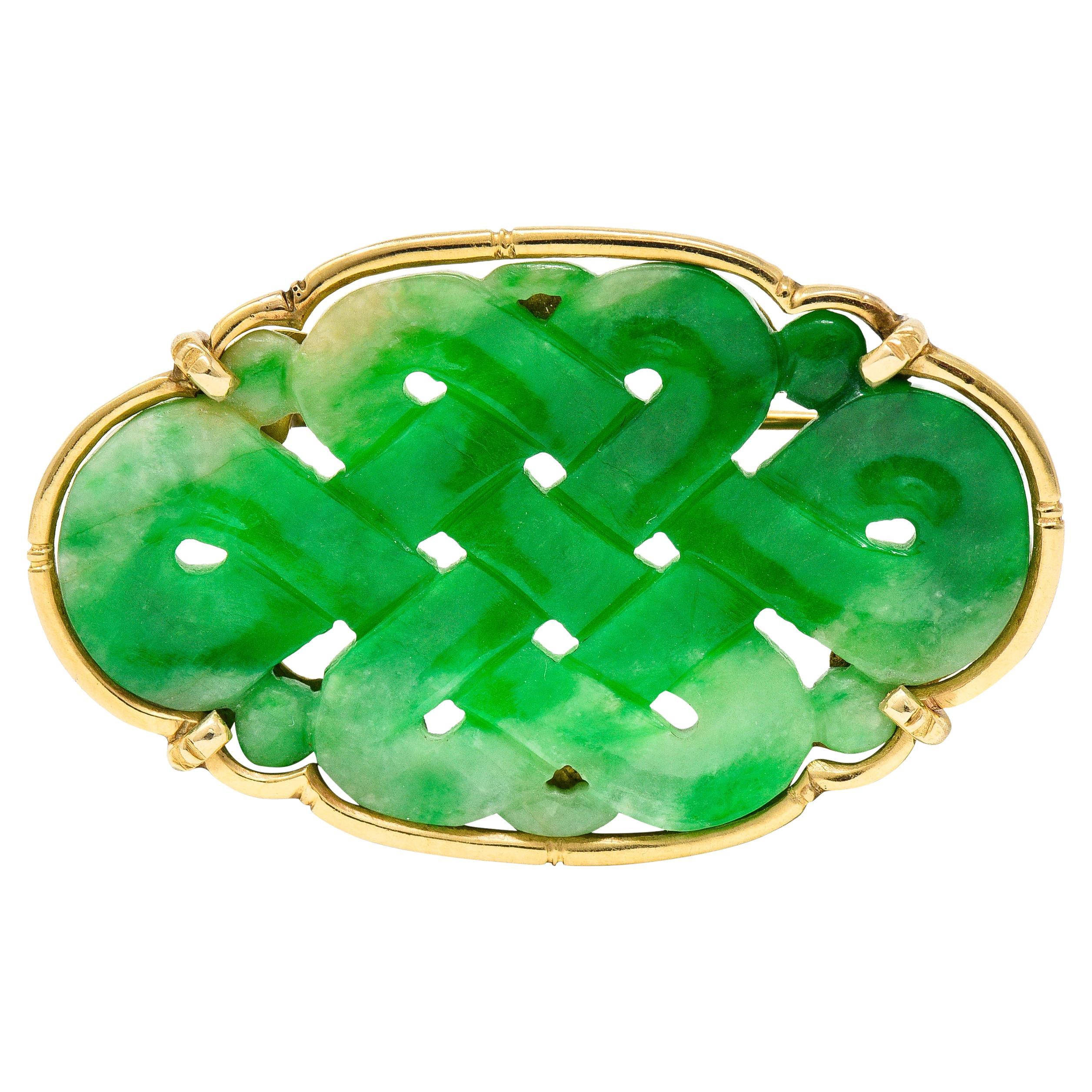 Large 1960's Vintage Jade Carnelian 14 Karat Yellow Gold Frog Brooch at ...