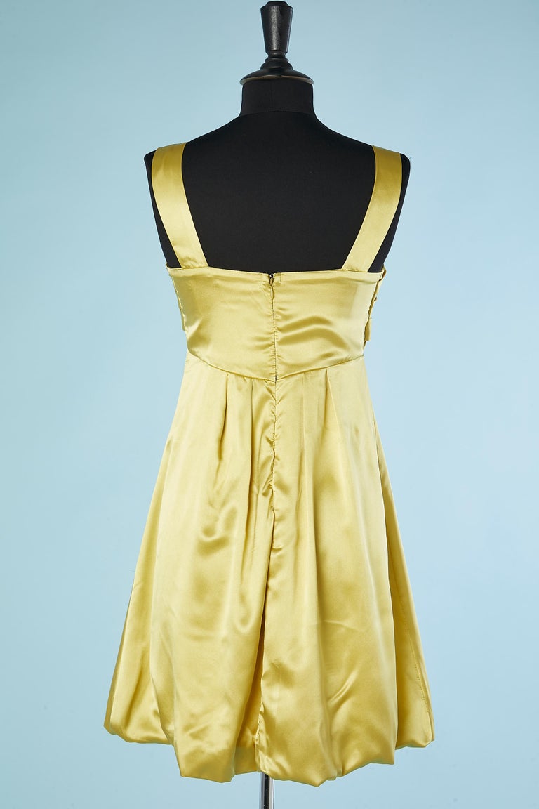 Mini balloon silk satin cocktail dress draped on bust Chanel For Sale ...
