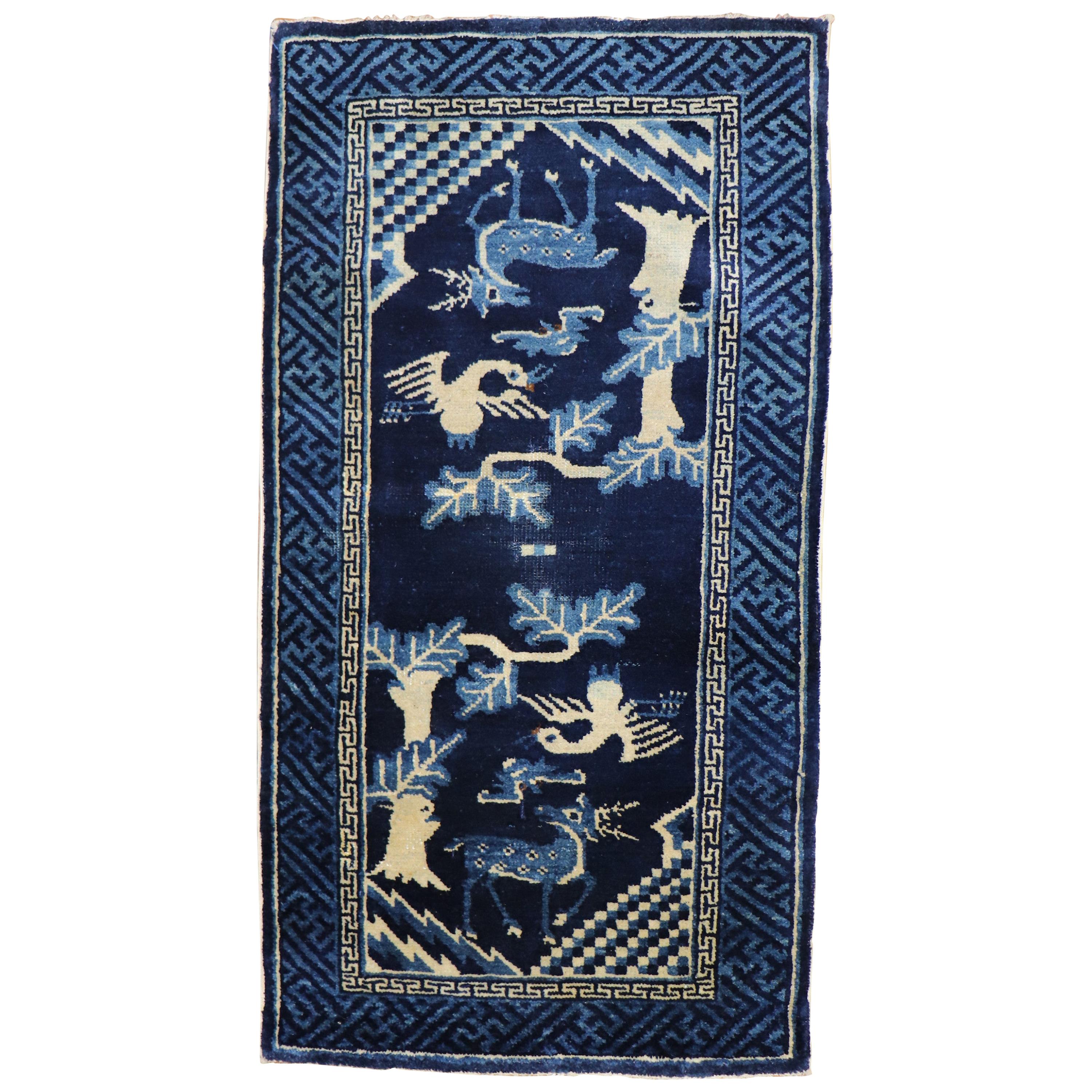 Pictorial Antique Chinese Art Deco Rug at 1stDibs