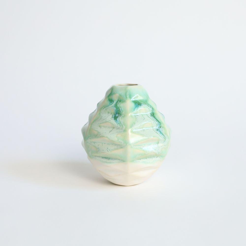Mini Hex Patterned Vessel in Jade For Sale at 1stDibs