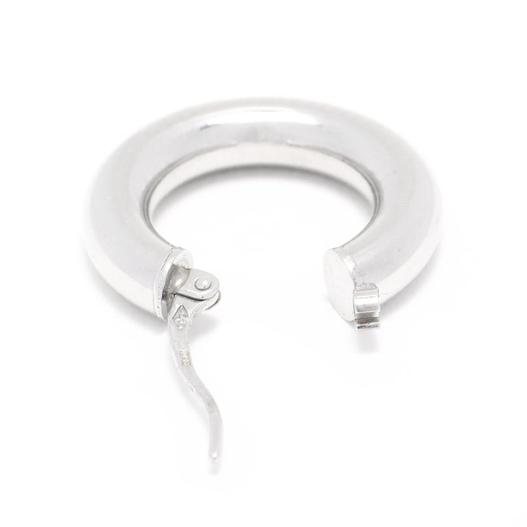 Mini Huggie Hoop Earrings, 18k White Gold, Dime Size Hoops For Sale at ...