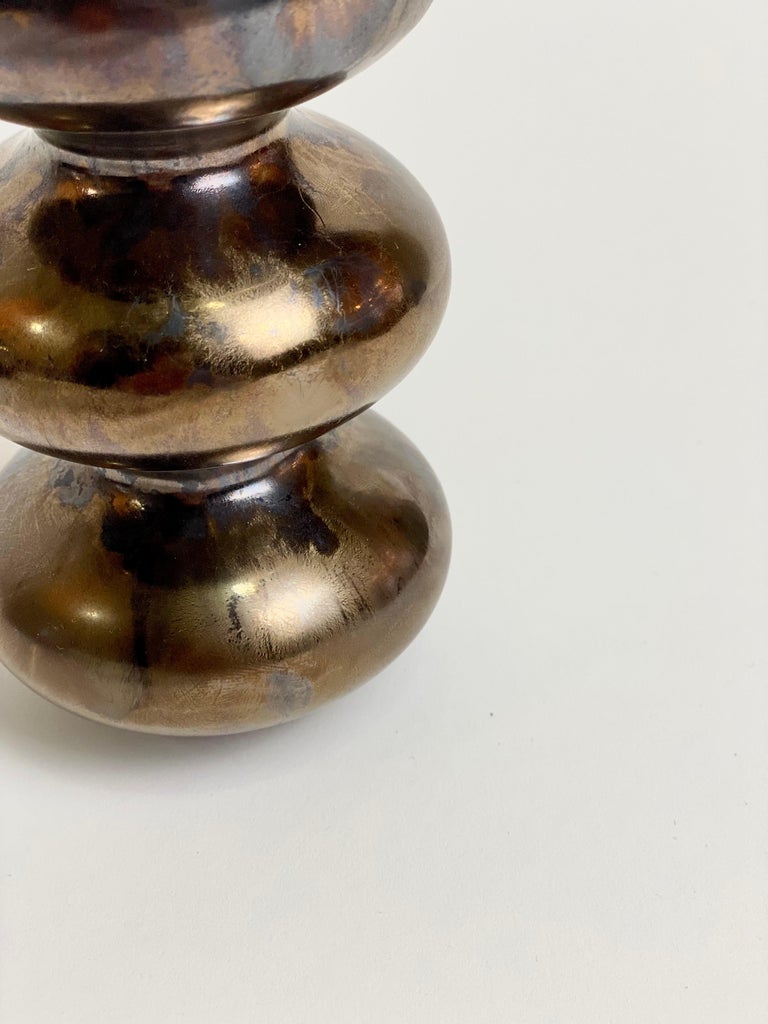 Mini Organic Modern Ceramic Wave Form Vase in Bronze Glaze by Forma ...