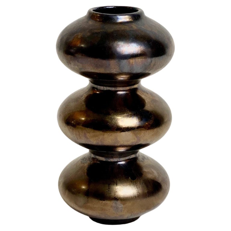 Mini Organic Modern Ceramic Wave Form Vase in Bronze Glaze by Forma ...