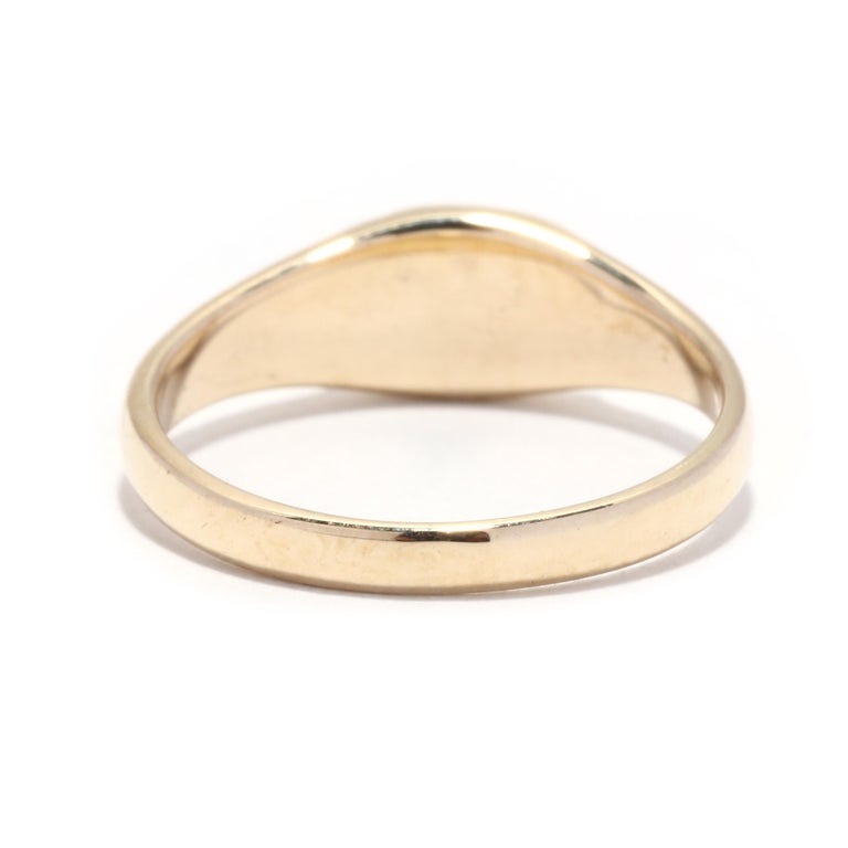 Mini Oval Pinky Signet Ring, 14K Yellow Gold, Ring, Child's Signet Ring ...
