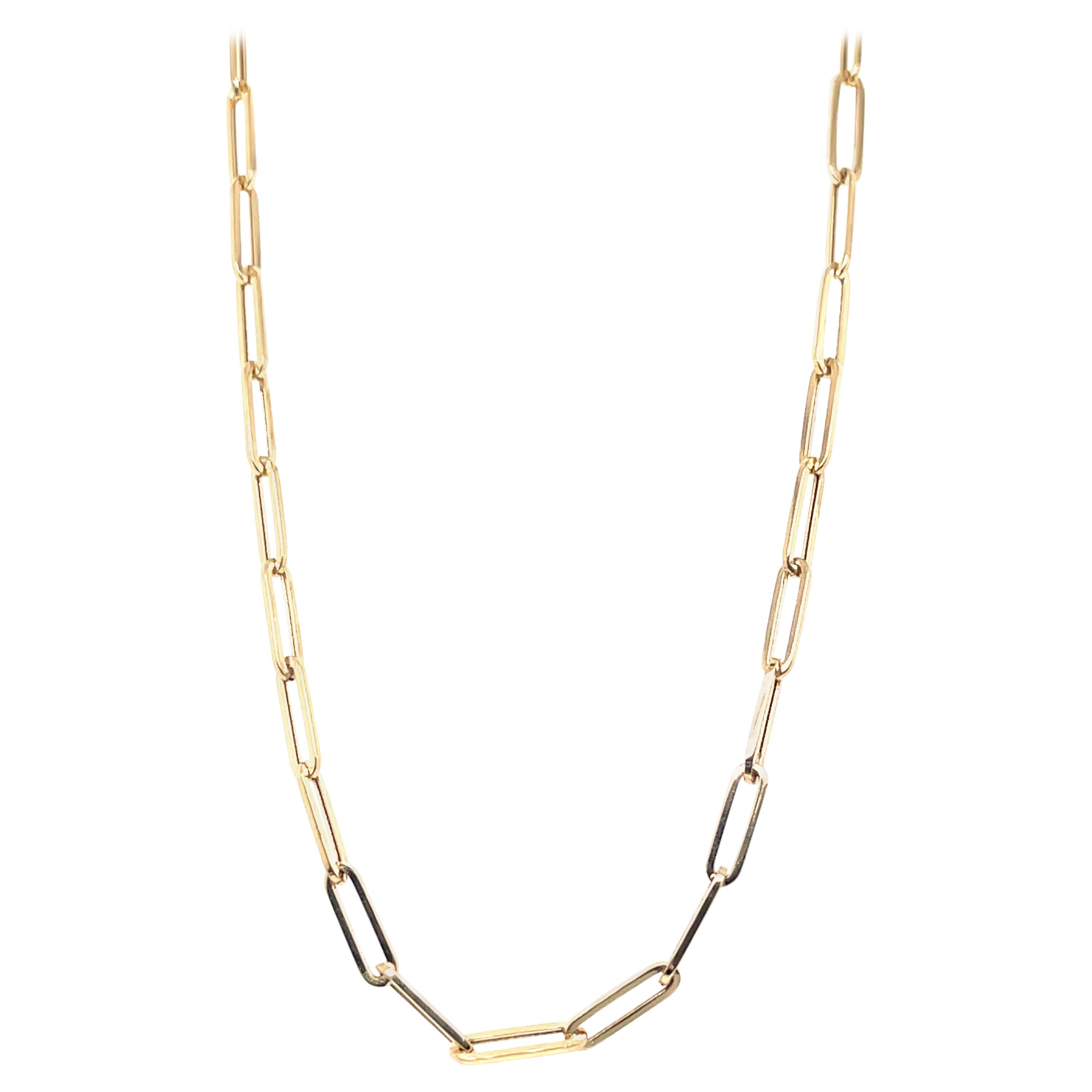 2 Tone Diamond Paperclip Necklace 2.85 Ct For Sale at 1stDibs
