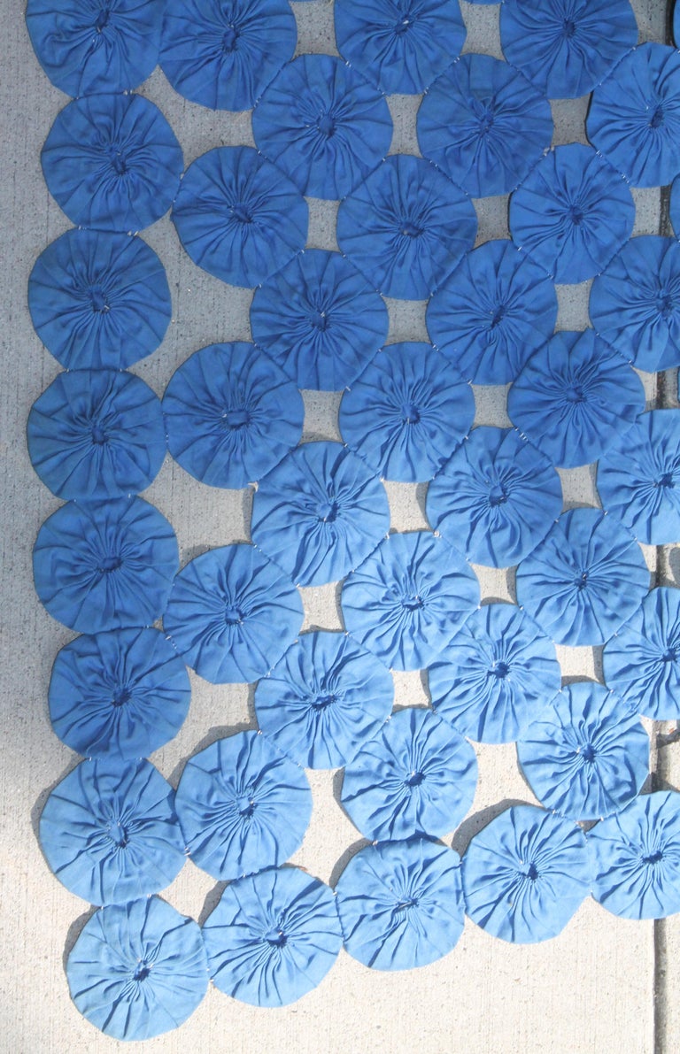 Mini Pieced Diamond in a Square YoYo Quilt For Sale at 1stDibs