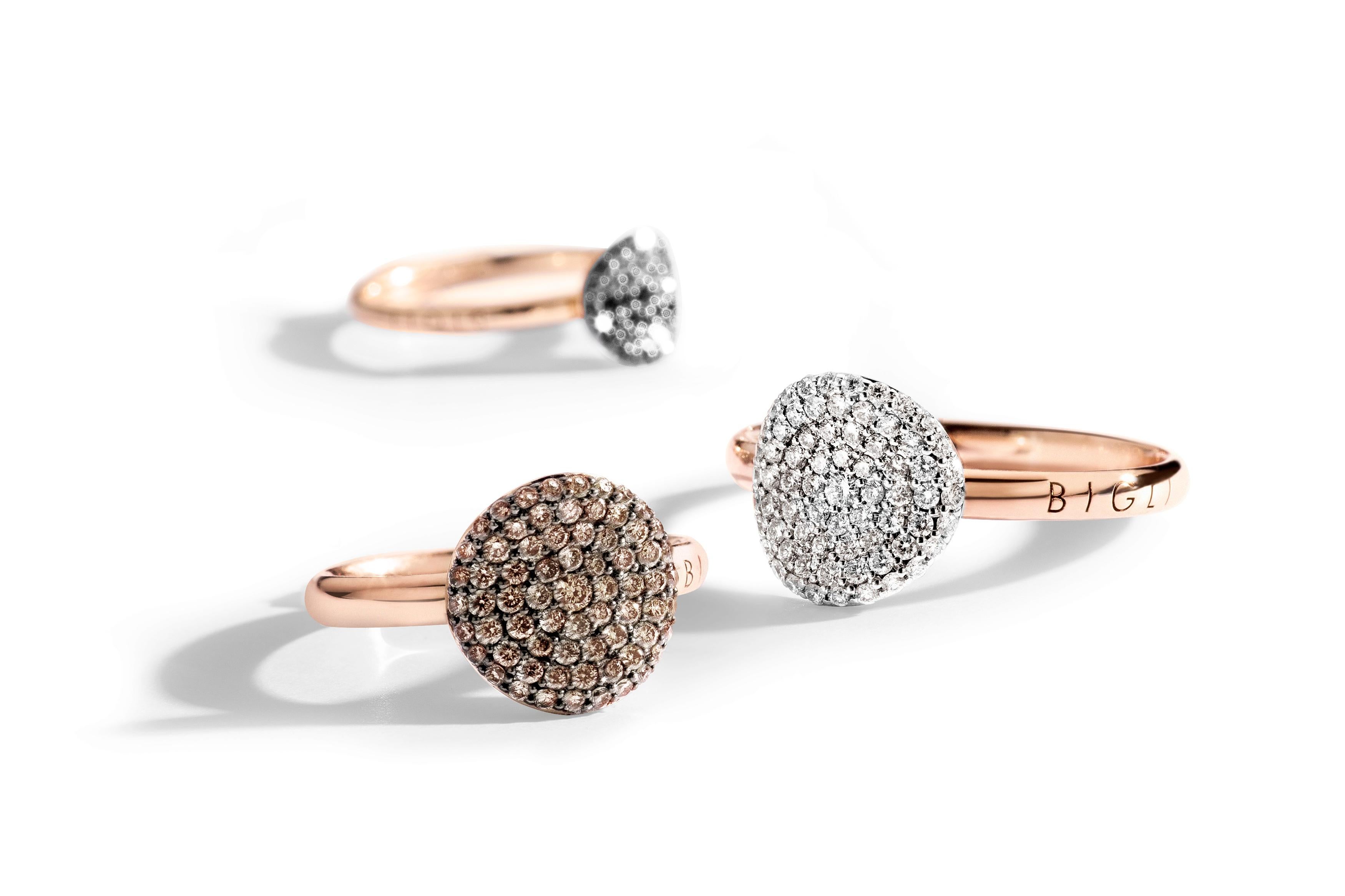 Customizable Mini Waves Ring in 18kt Rose Gold with Brown Diamonds and ...