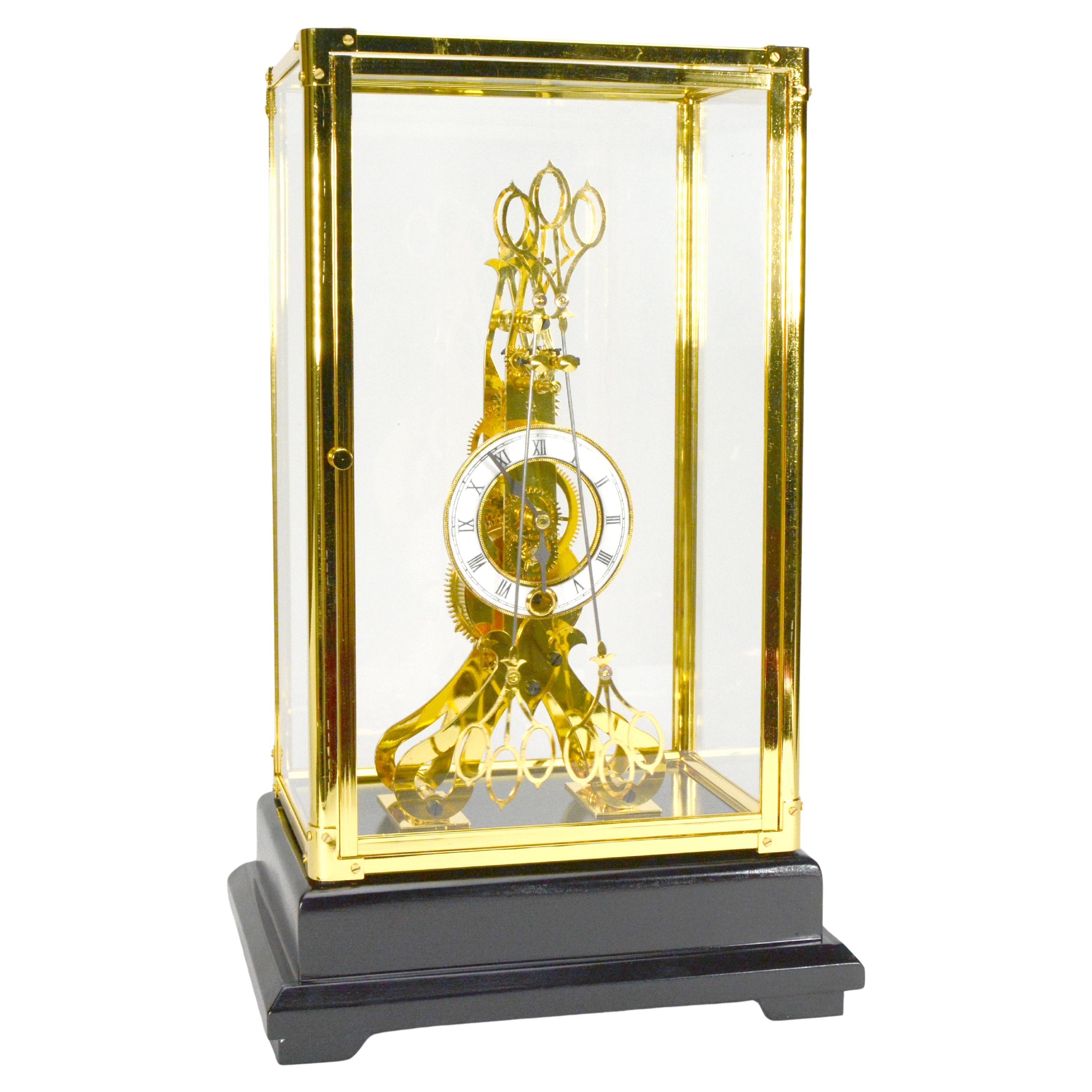 Ansonia Style Visible Escapement White Floral 24K Porcelain Mantle ...