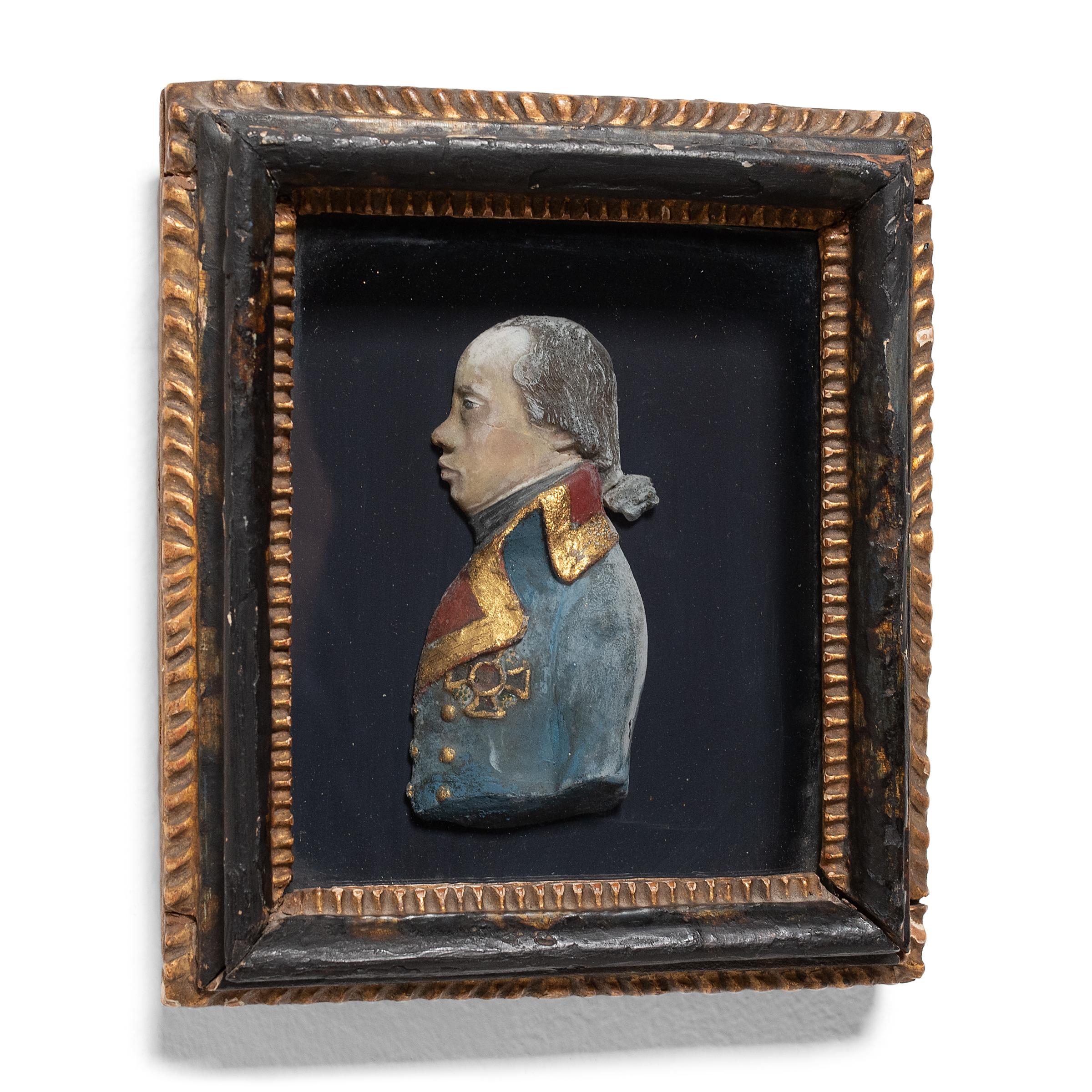Miniature European Wax Portrait, c. 1850 For Sale at 1stDibs