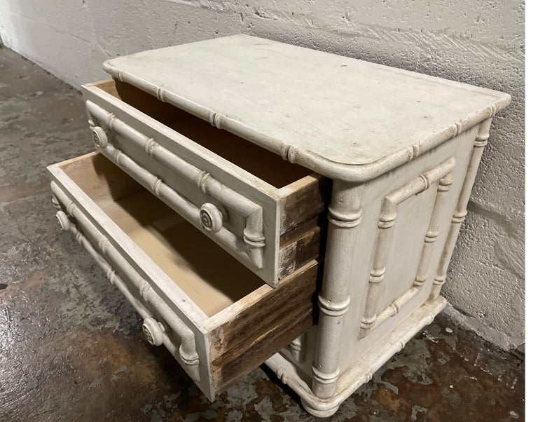 Miniature Faux Bamboo Painted Chest For Sale at 1stDibs