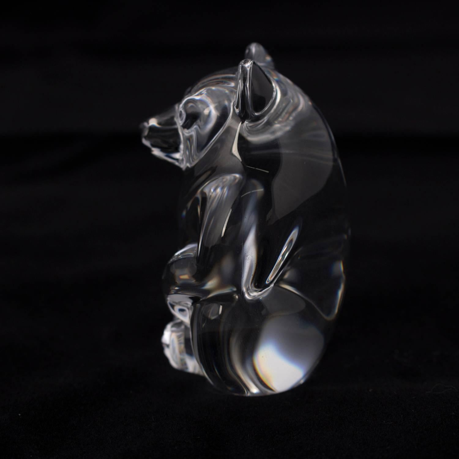 Miniature Figural Steuben Crystal Bear Sculpture, Signed, 20th Century ...
