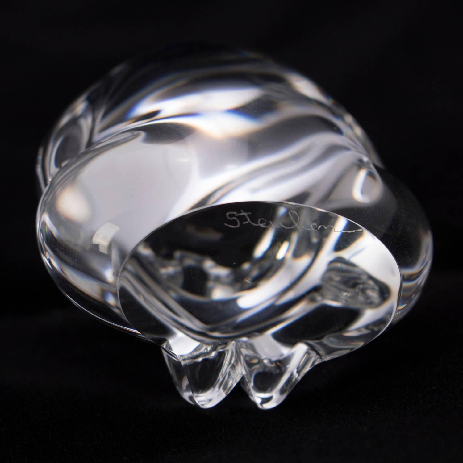 Miniature Figural Steuben Crystal Bear Sculpture, Signed, 20th Century ...