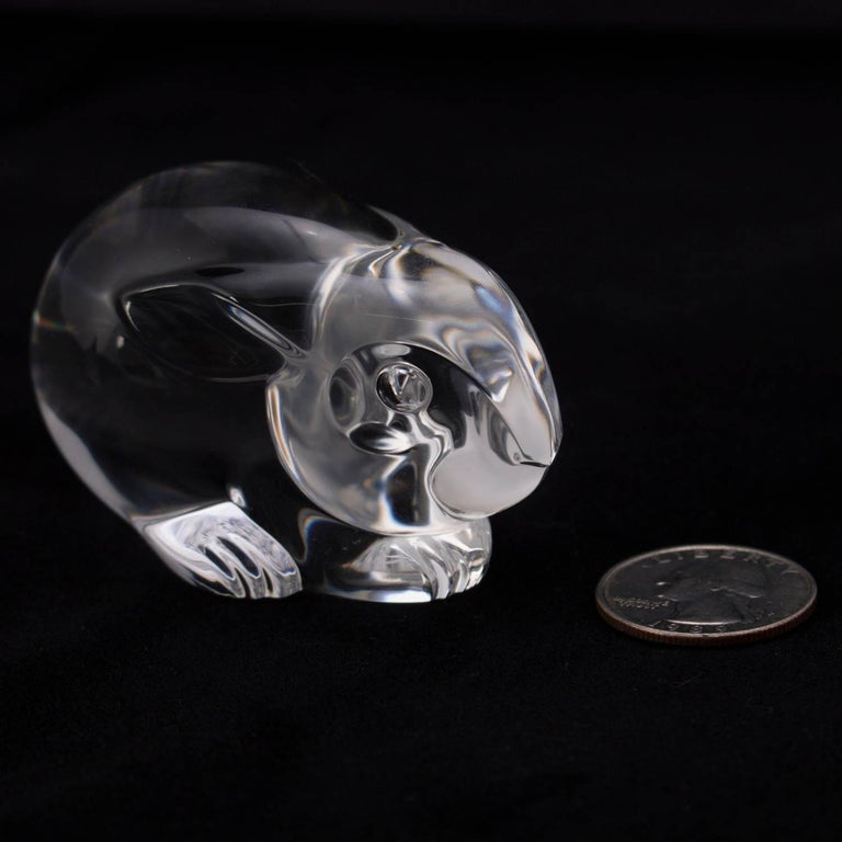 Miniature Figural Steuben Crystal Bunny Rabbit Sculpture, Signed, 20th ...
