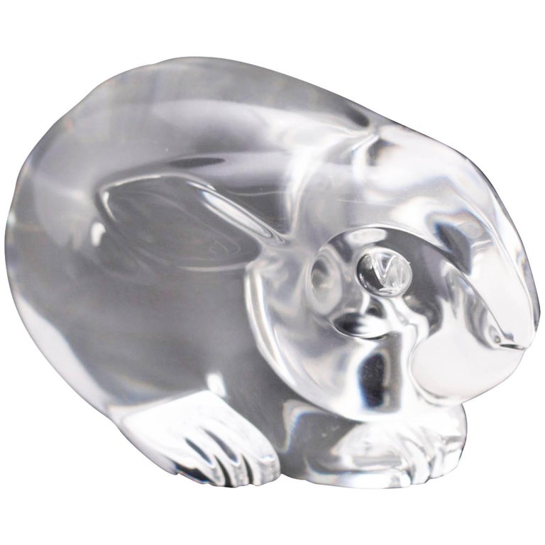 Miniature Figural Steuben Crystal Bunny Rabbit Sculpture, Signed, 20th ...