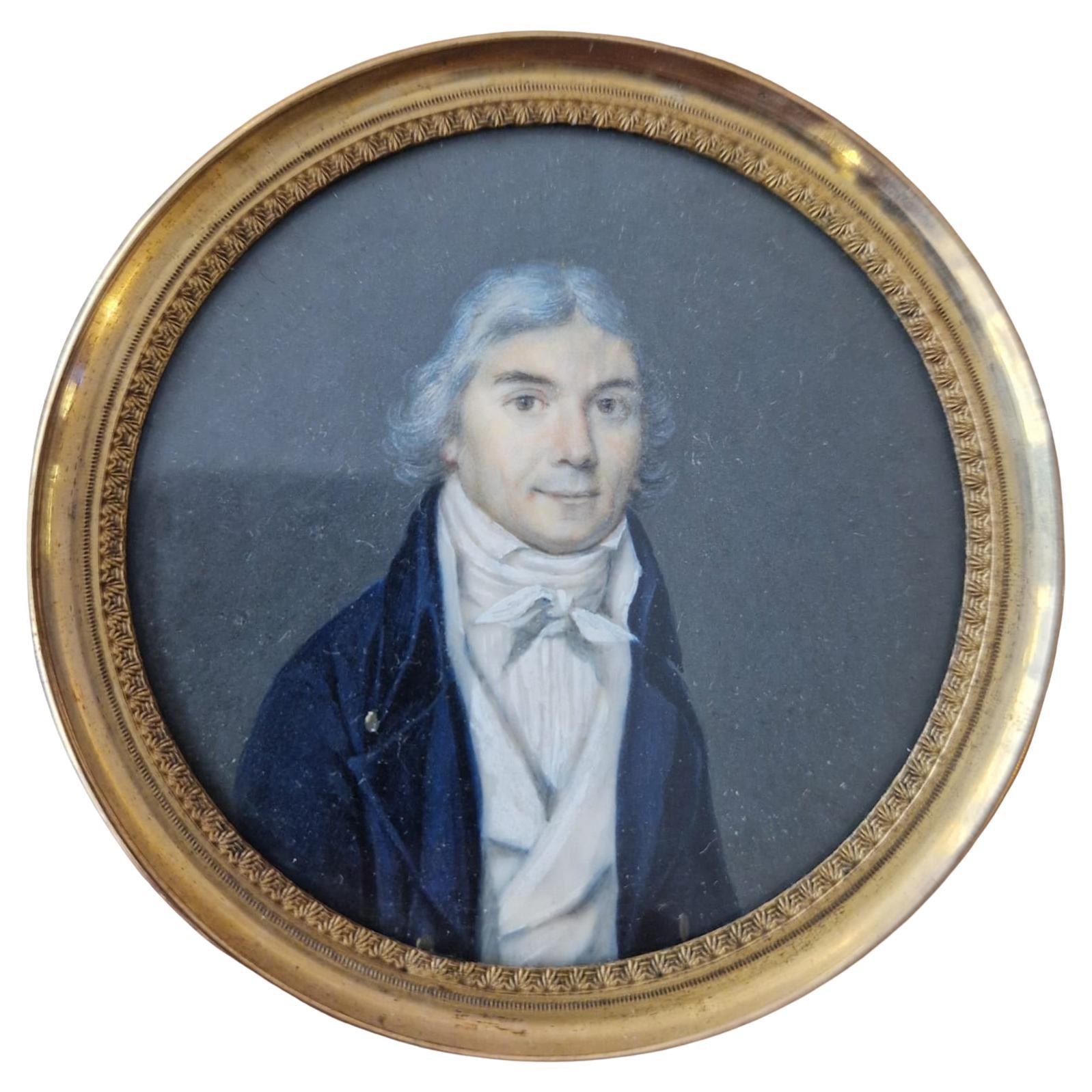 Miniature on ivory from early 19th century For Sale at 1stDibs