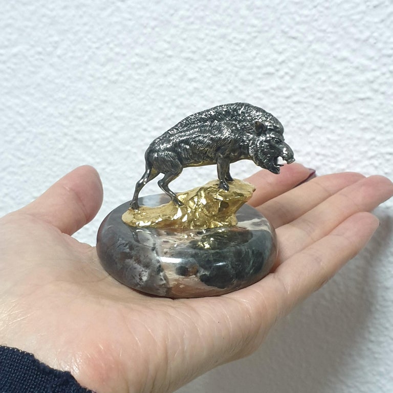 Miniature Pig Talisman Genuine Silver Gold Plated Wild Pig For Sale at ...