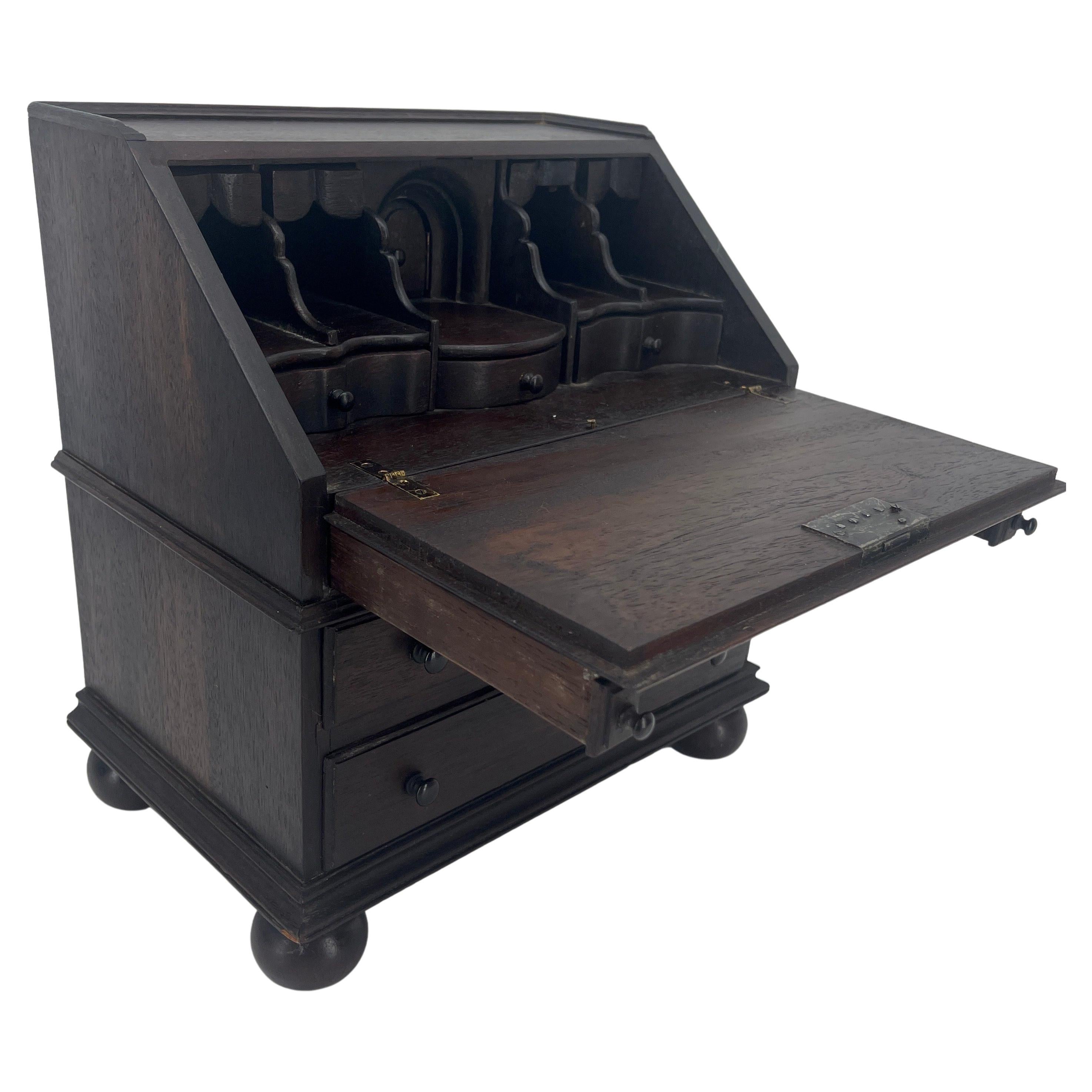 Continental Rosewood Miniature Chest Jewelry Box For Sale at 1stDibs