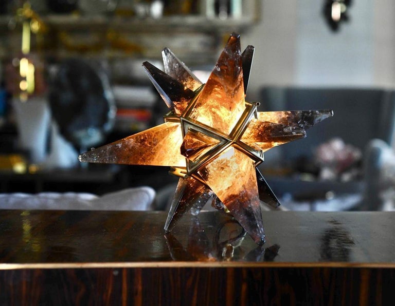 Miniature Star Rock Crystal Table Light by Phoenix For Sale at 1stDibs