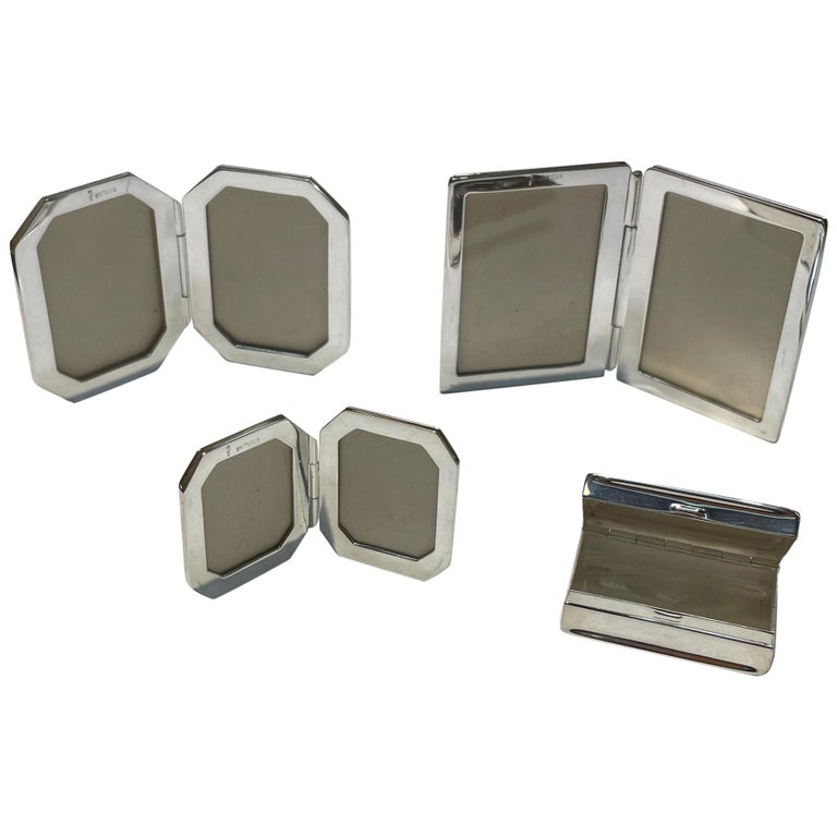 Miniature Sterling Silver Picture Frames and Sterling Silver Pill Box ...