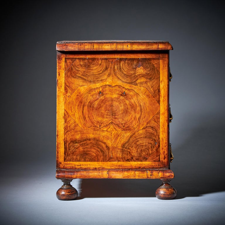 Miniature William and Mary 17th Century Diminutive Olive Oyster Chest ...