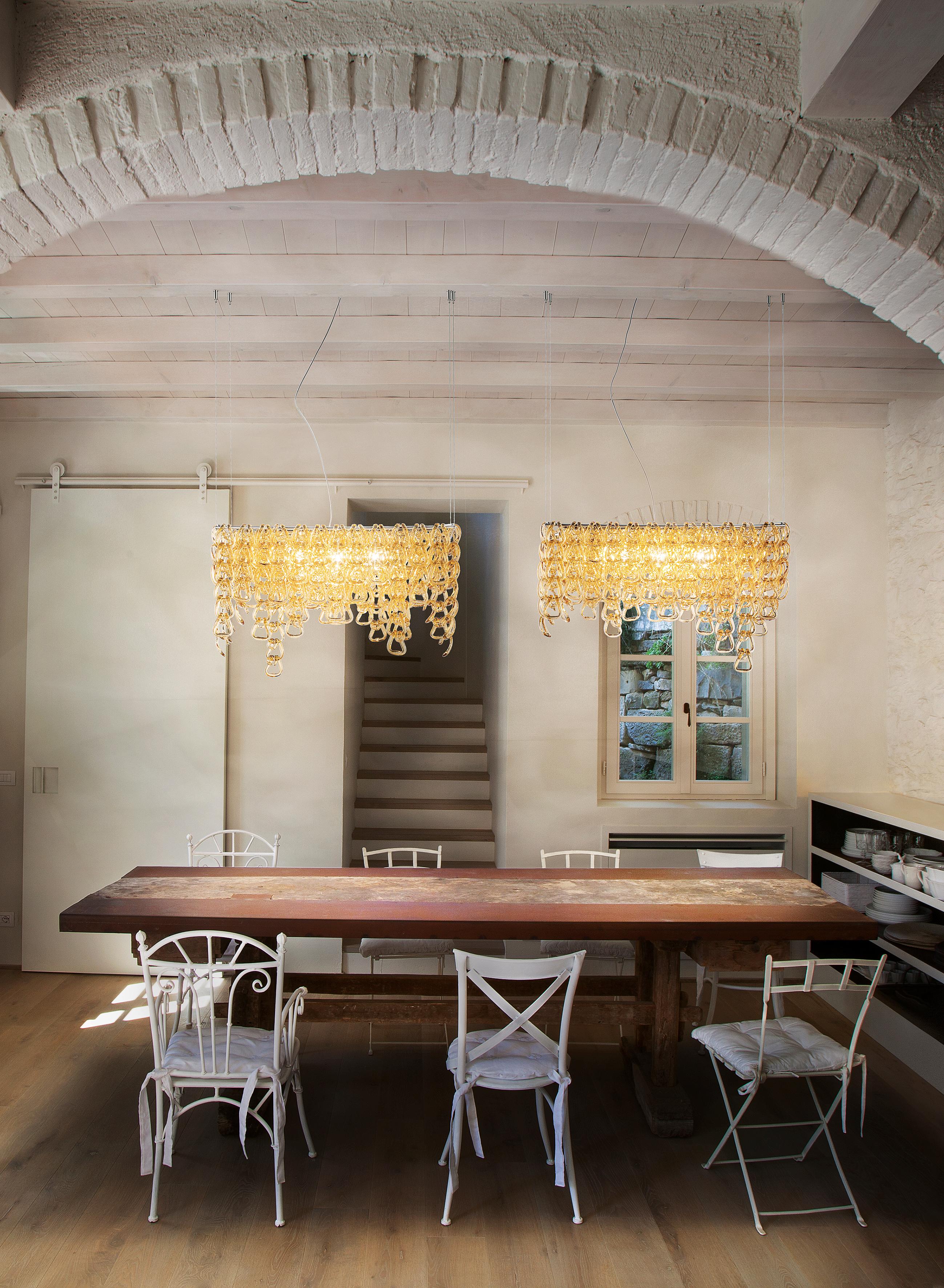 Vistosi Minigiogali Pendant Light in Black Glass And Matt Bronze Frame ...