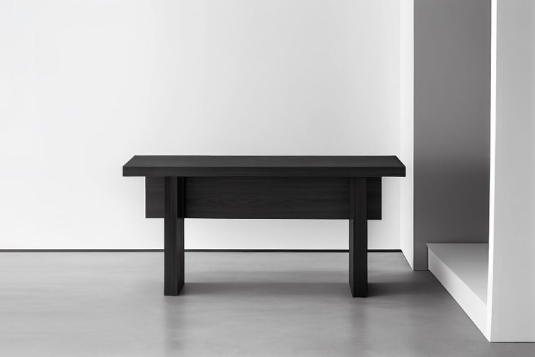 Minimal Console Table, Sideboard Made of Black Tinted Oak Wood, Narrow ...