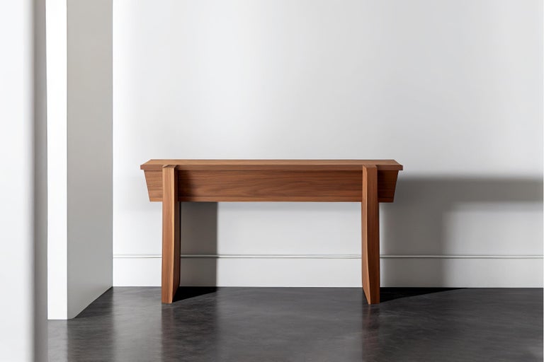 Minimal Console Table, Sideboard Made of Solid Walnut Wood, Narrow ...