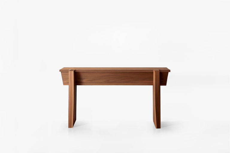 Minimal Console Table, Sideboard Made of Solid Walnut Wood, Narrow ...