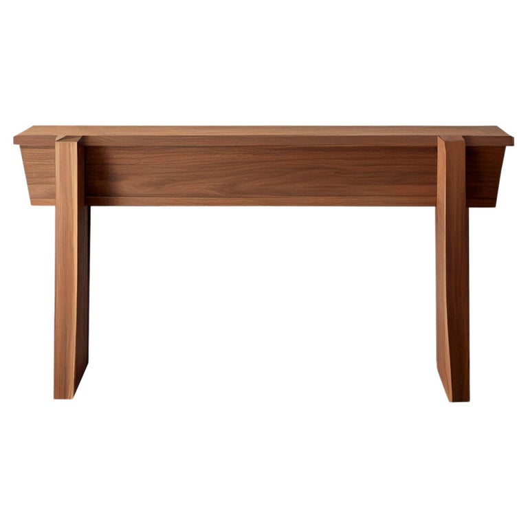 Minimal Console Table, Sideboard Made of Solid Walnut Wood, Narrow ...