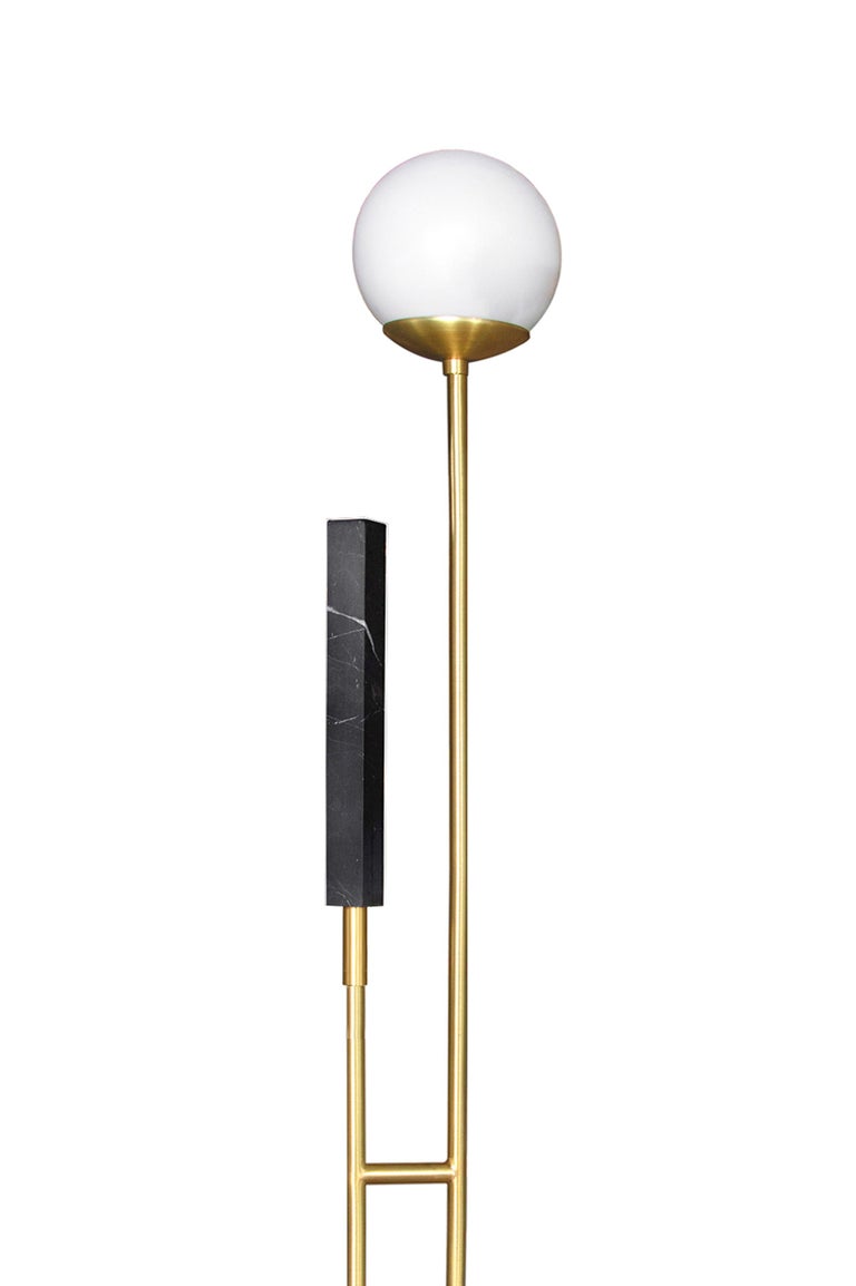 MINIMAL FLOOR LAMP, Handcrafted Utility Marble Sculpture Lamp by Rebeca ...