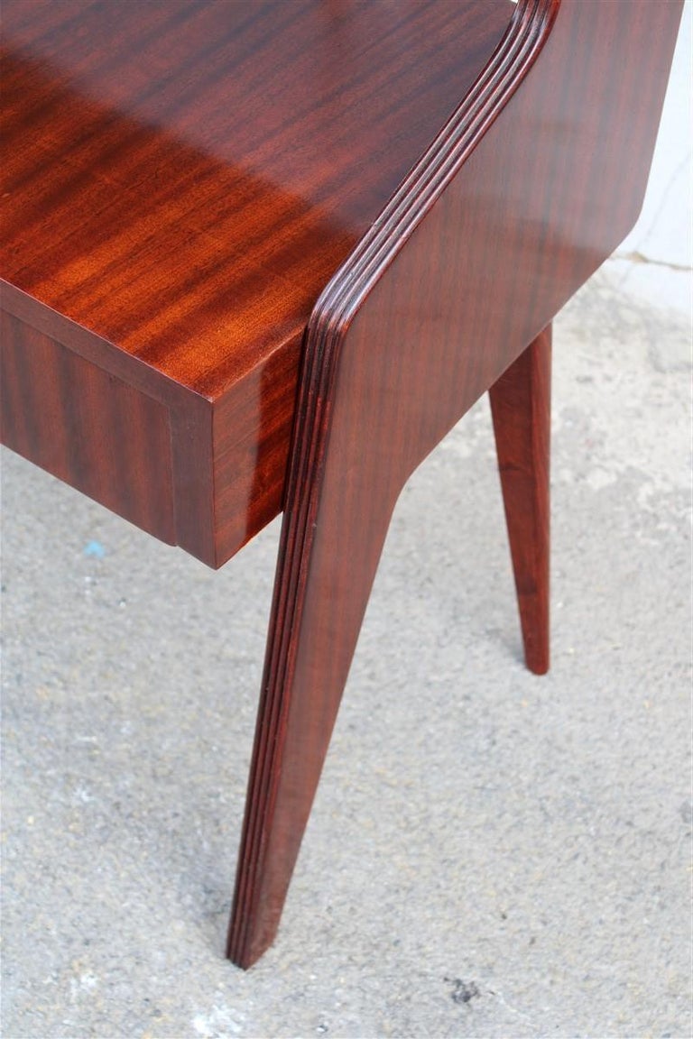 Minimal Italian Mid-Century Geometric Cabinet Bar Mahogany Dassi Milano ...