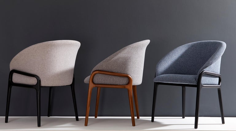 Chaise organique minimale en bois massif:: assise rembourrée - En vente ...
