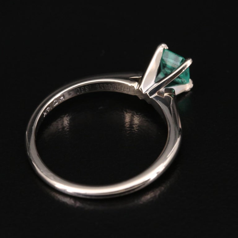 Customizable Minimal Solitaire Emerald Engagement Ring, Natural Emerald ...