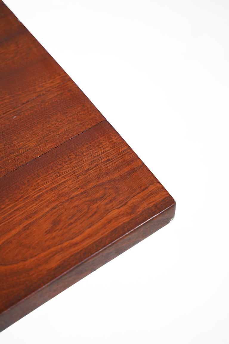 Minimal Stained Oak and Polished Steel Bench For Sale at 1stDibs