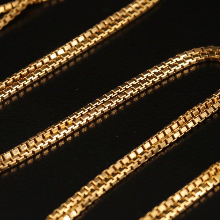 Minimalist 18K Yellow Gold Box Chain Necklace, Gold Chain Necklace For ...