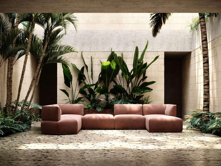Minimalist and Modern Modular Low Sitting Sofa, Angular and Curved For ...