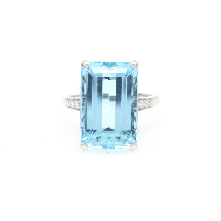 Customizable Minimalist Aquamarine Engagement Ring, Unique Statement ...