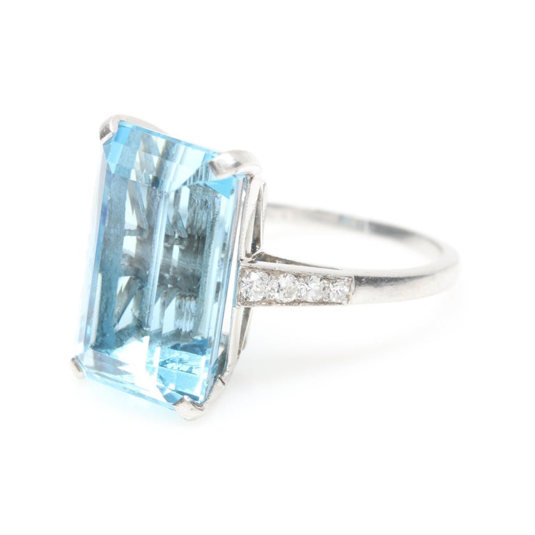 Customizable Minimalist Aquamarine Engagement Ring, Unique Statement ...