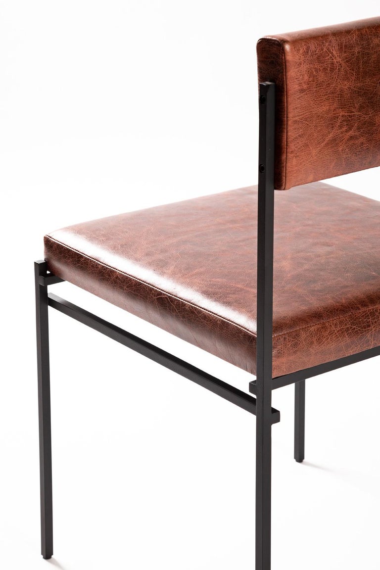 Minimalist Brazilian Chair "Joao" by Samuel Lamas in Leather Ch88 For ...