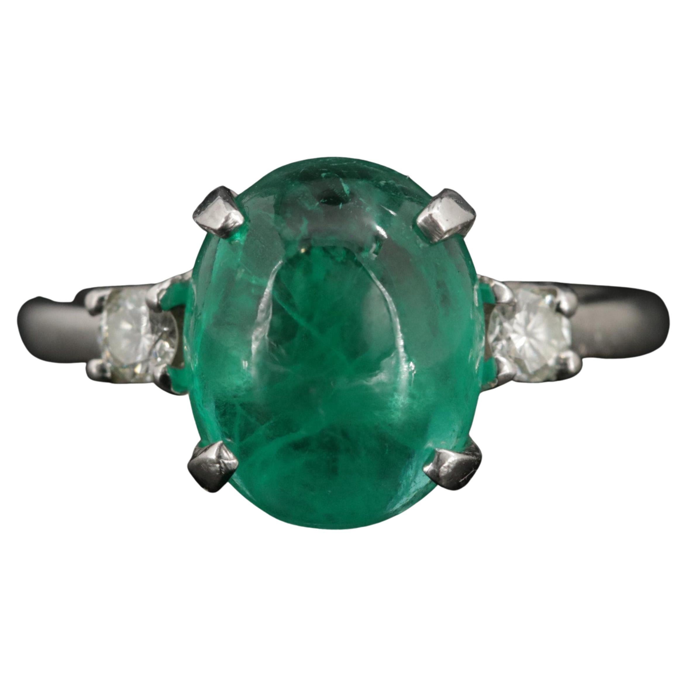 Customizable Oval Cut Emerald Diamonds Engagement Ring For Sale At 1stdibs
