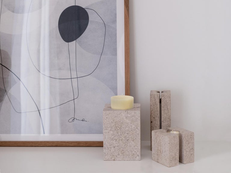 Minimalist Candle Holder, Block Candle For Sale at 1stDibs
