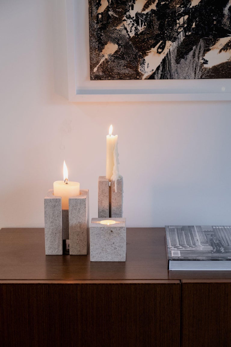Minimalist Candle Holder, Block Candle For Sale at 1stDibs