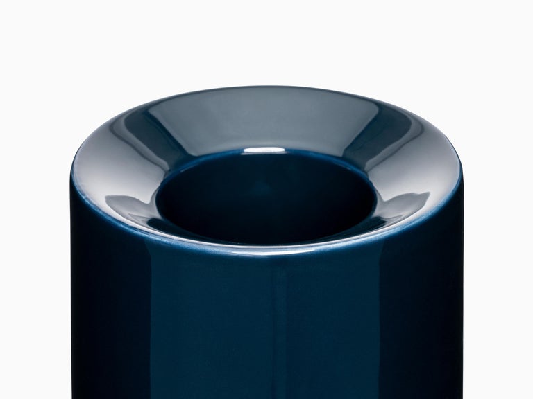 Minimalist Ceramic Blue Vase For Sale at 1stDibs
