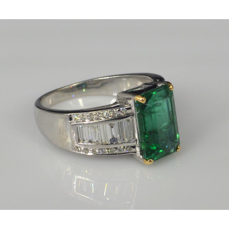 Customizable Minimalist Certified Emerald Engagement, Emerald Statement ...