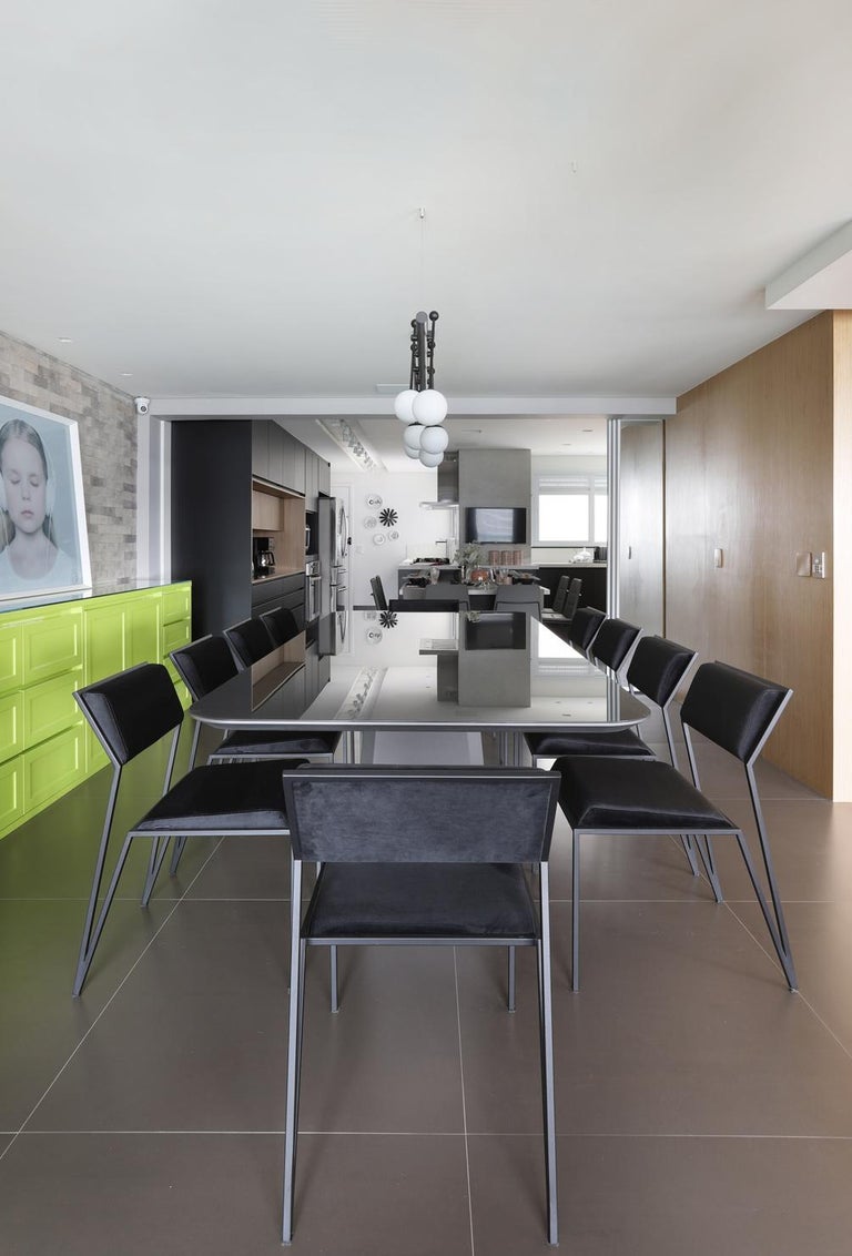 Minimalist Velvet Chair by Tiago Curioni, Brazilian design For Sale at ...